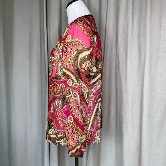 Cache | Tops | Cach Semisheer Paisley Type Print Top | Poshmark